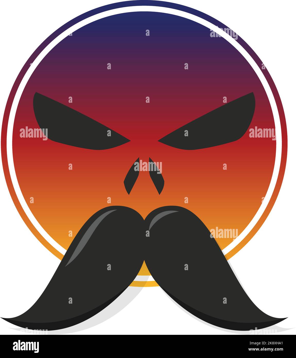 Emoji skull moustache design illustration. EPS 10, Editable, Vector ...