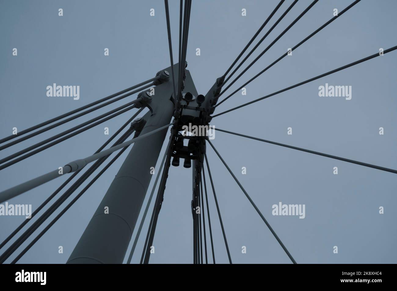 A low angle shot of the line wire of the Ferris wheel Stock Photo - Alamy