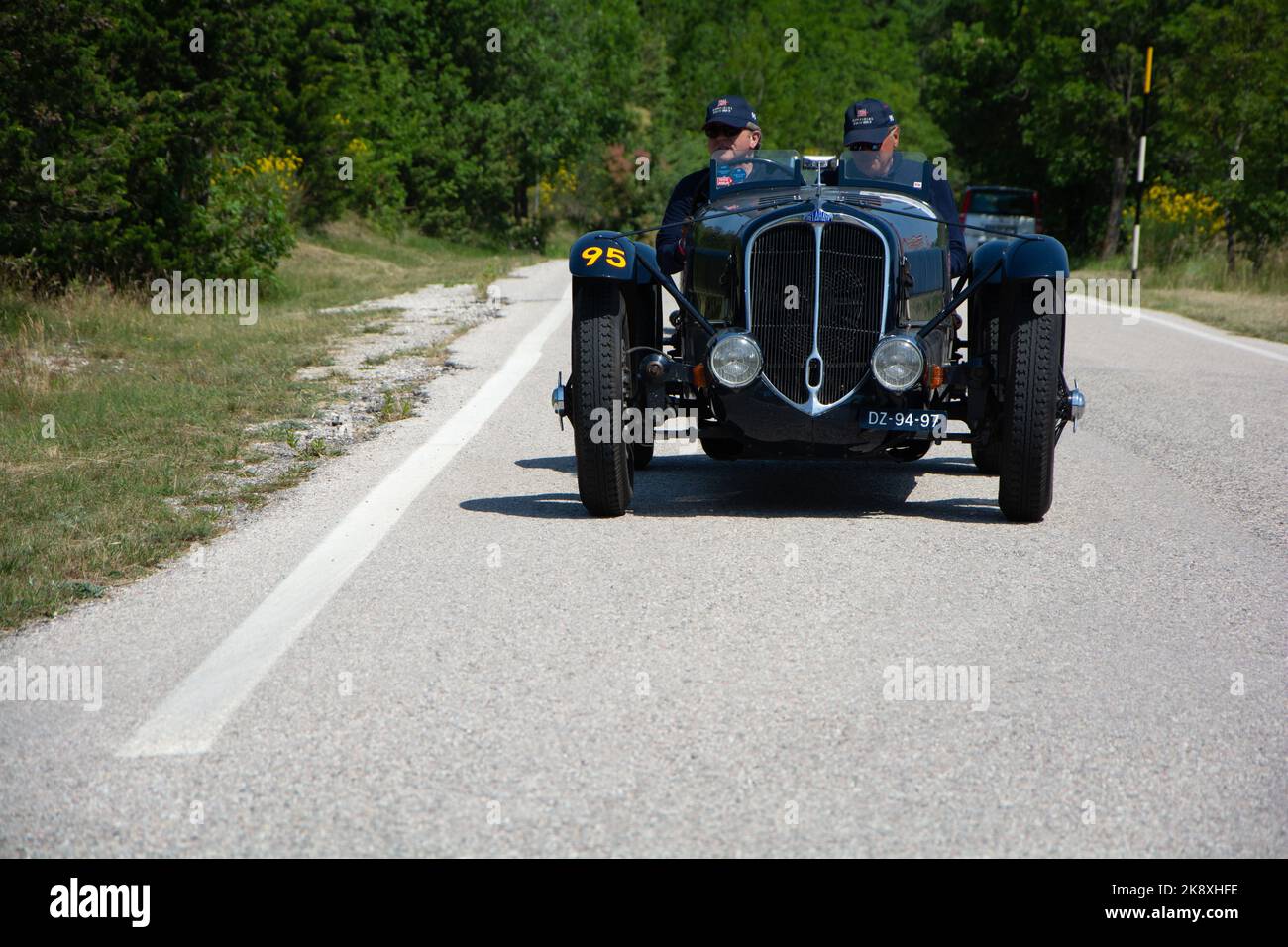 DELAHAYE 135 CS 1936 on an old racing car in rally Mille Miglia 2022 ...