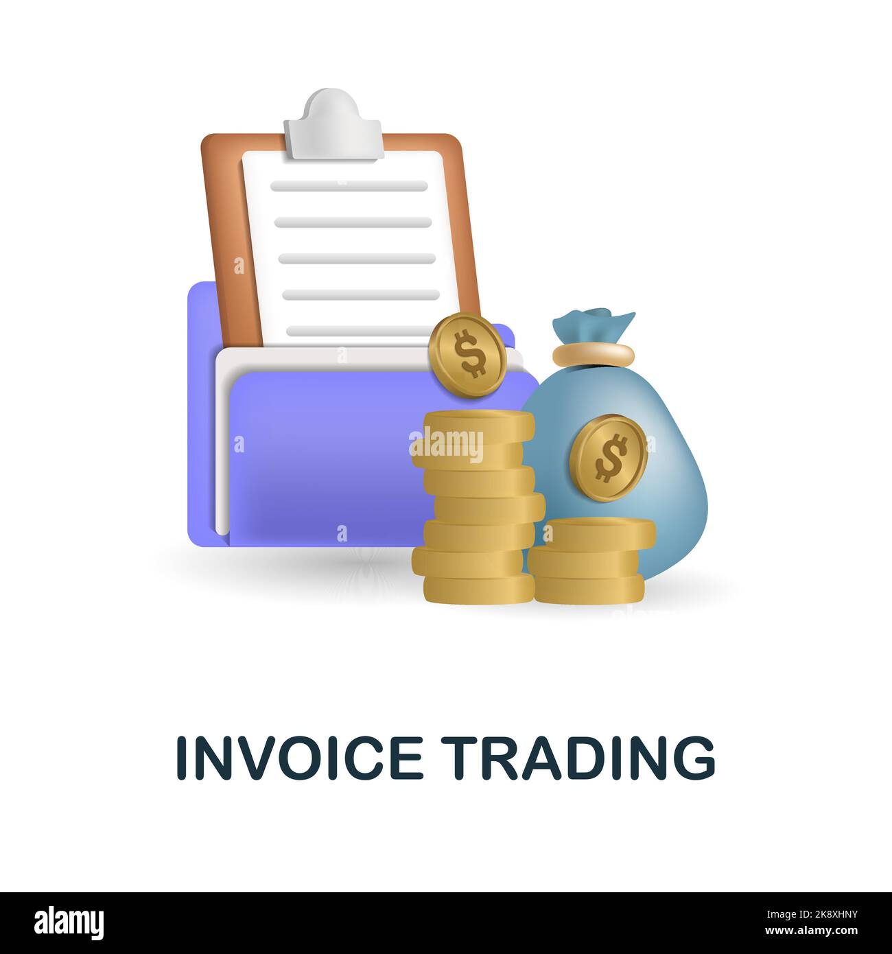 Invoice Trading icon. 3d illustration from fintech collection. Creative ...