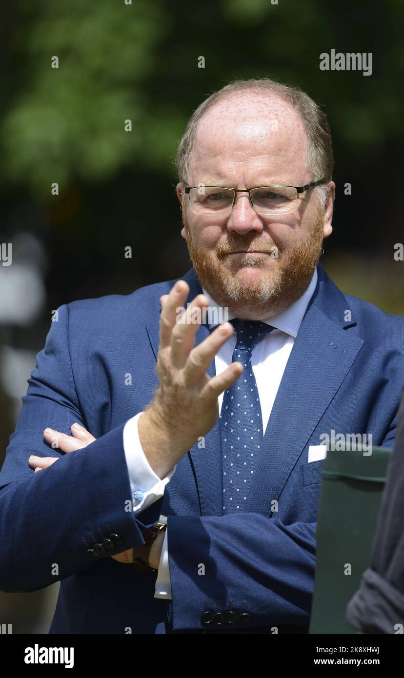 George Freeman MP (Con: Mid Norfolk) on College Green, Westminster ...