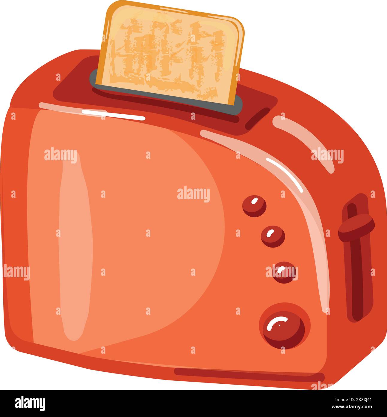 Red toaster icon cartoon vector. Bread toast Stock Vector Image & Art ...