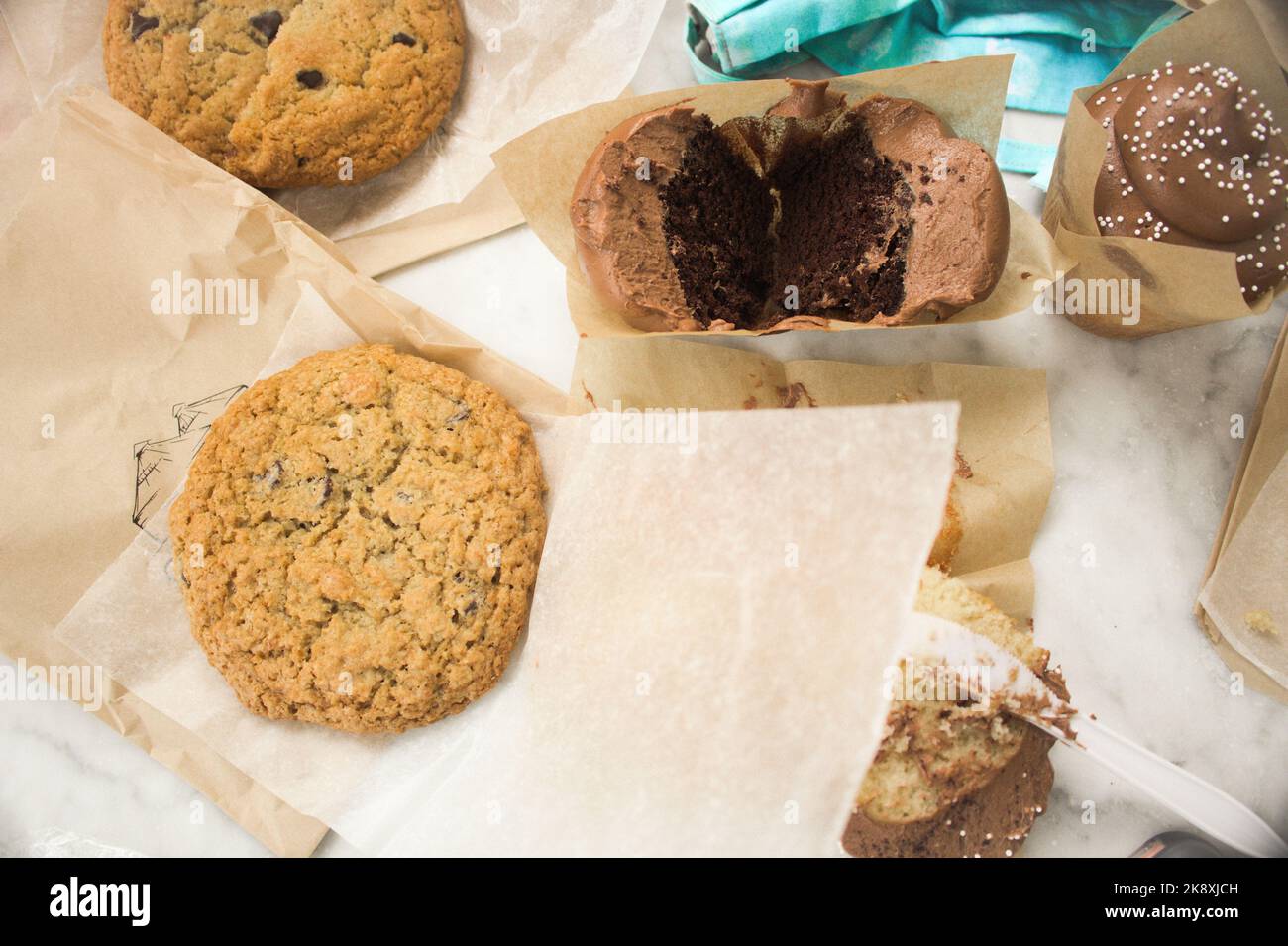 A top view of bakery sweets Stock Photo - Alamy