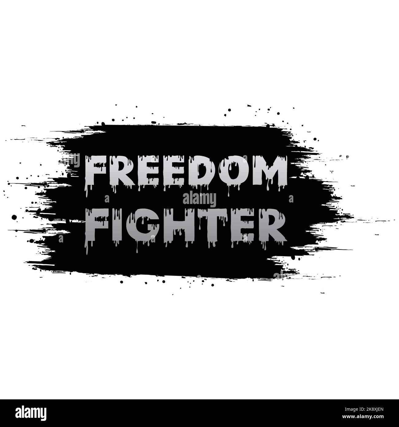 Freedom fighter. Typography text effect with paint texture background ...