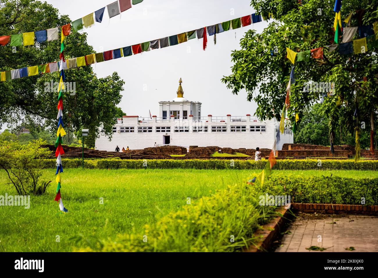 The Tibetan Prayer flags at Maya Devi Temple, the Birthplace of Gautama ...