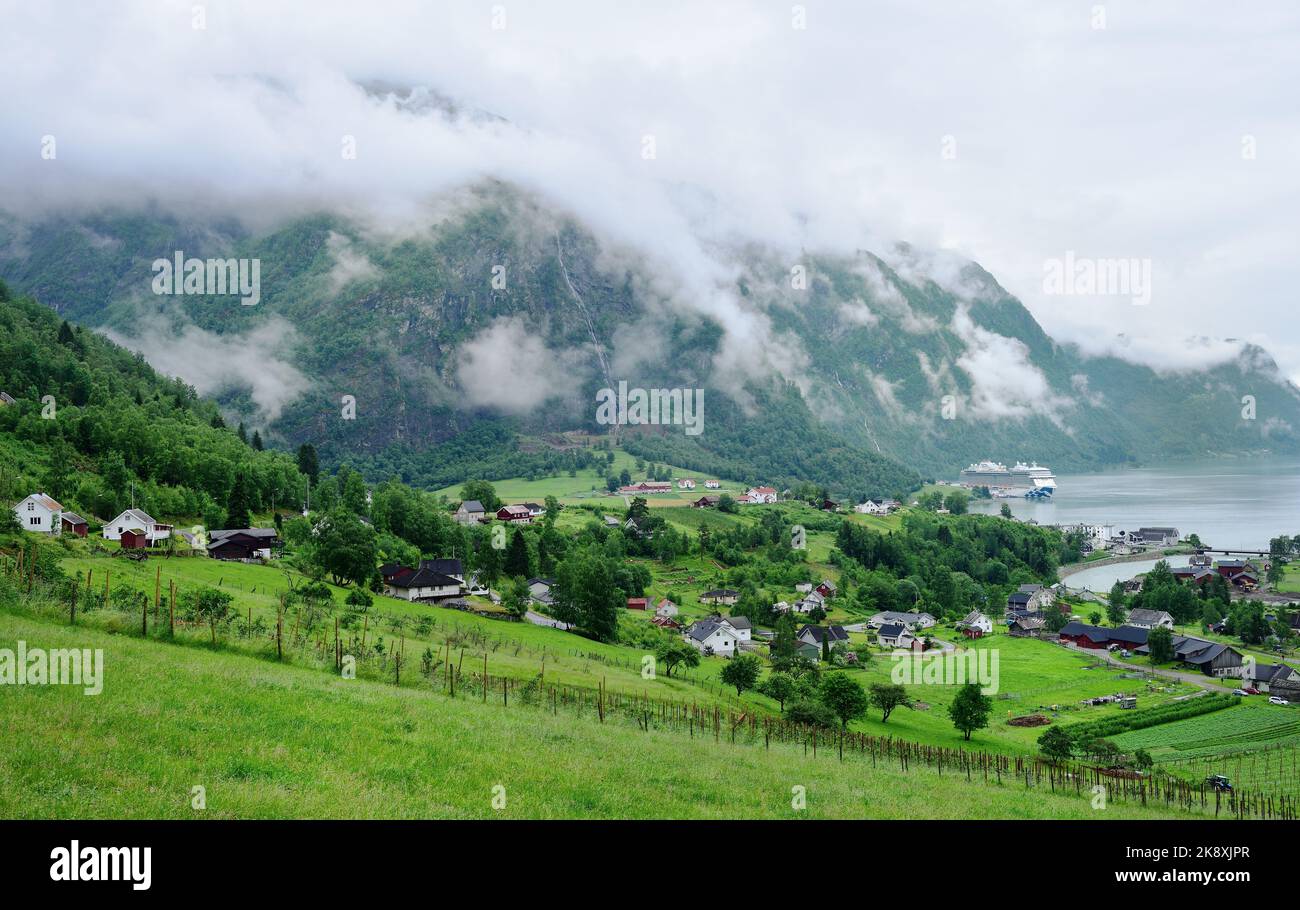 Skjolden, Sognefjord, Norway - 28th June 2022:Sky Princess in a misty ...