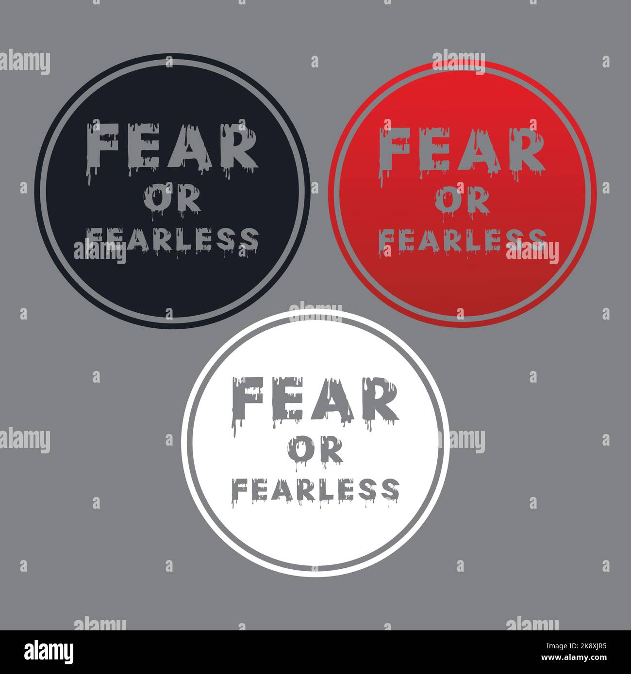 Fear or fearless typography text effect with paint texture background ...