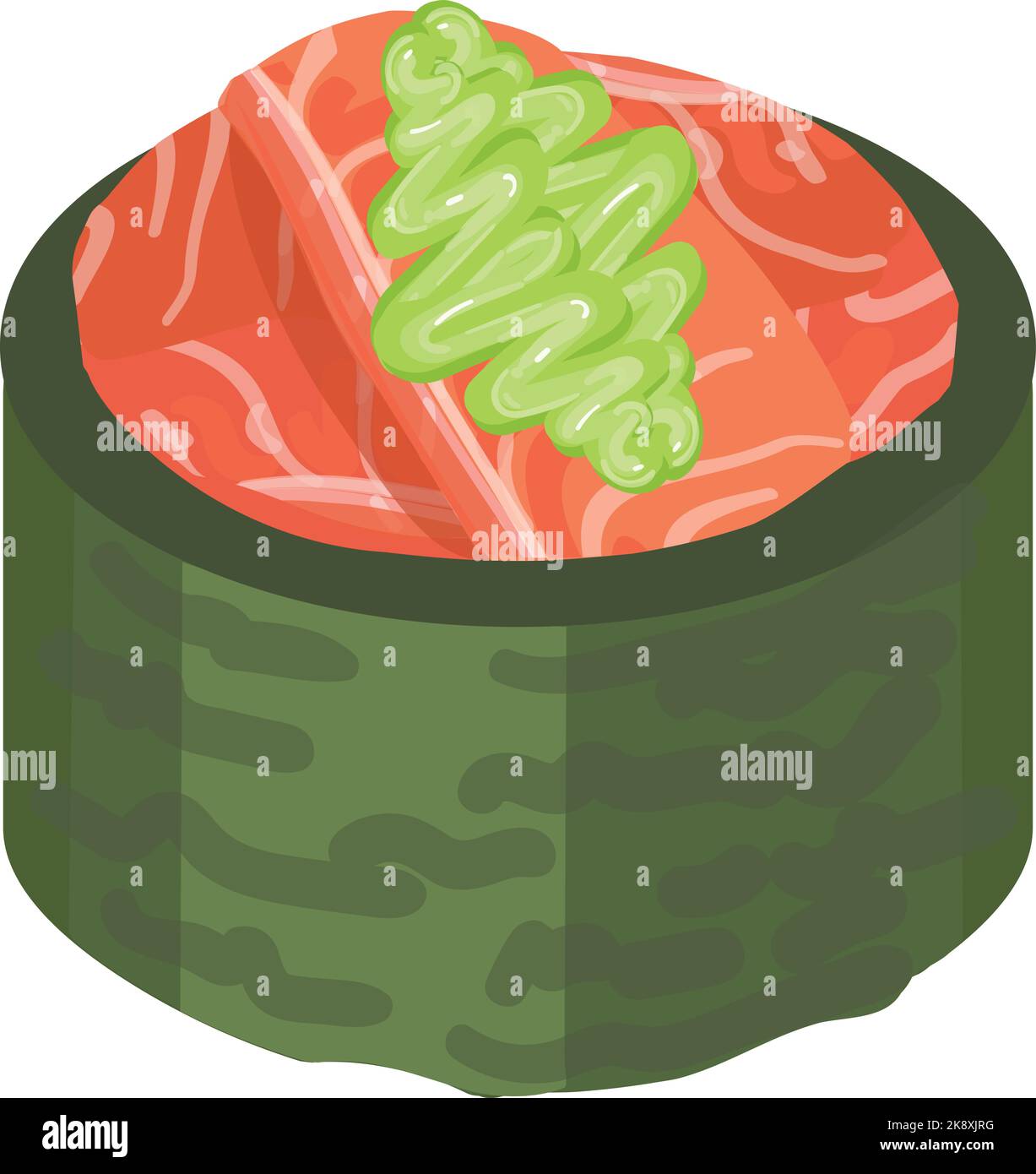 Green sushi roll icon cartoon vector. Japanese food Stock Vector Image ...