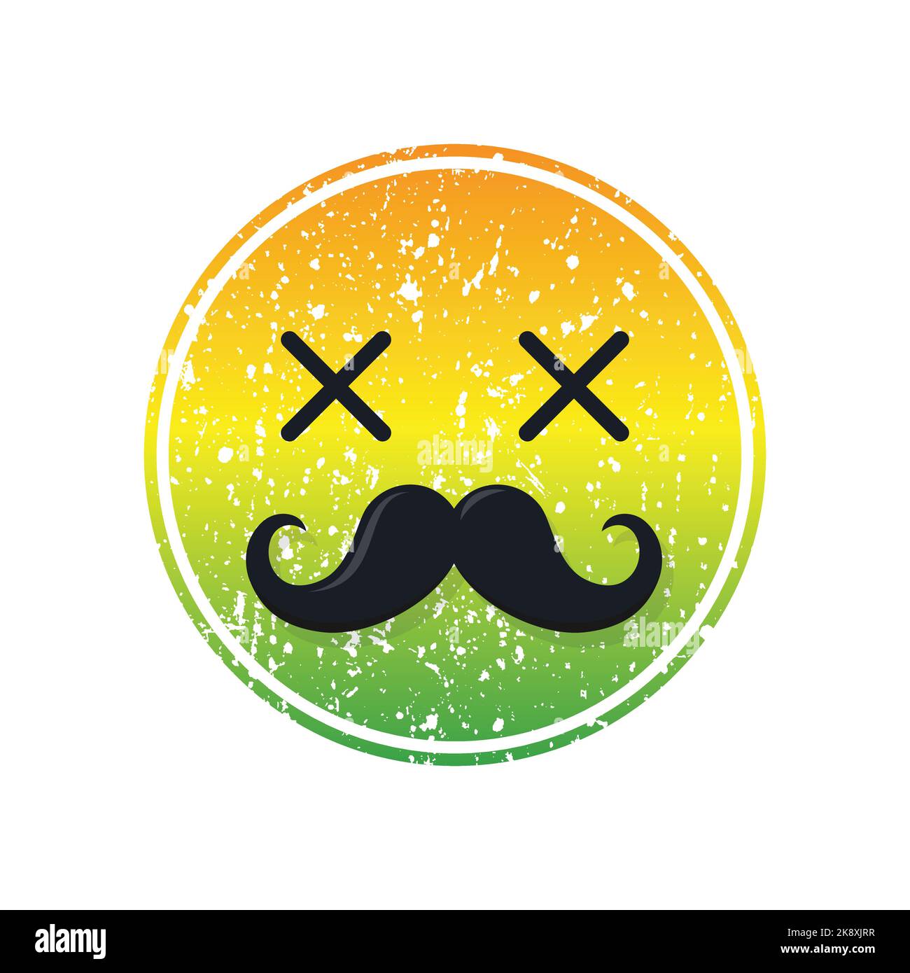 Funny emoji with gritty texture artwork design. EPS 10, Editable ...