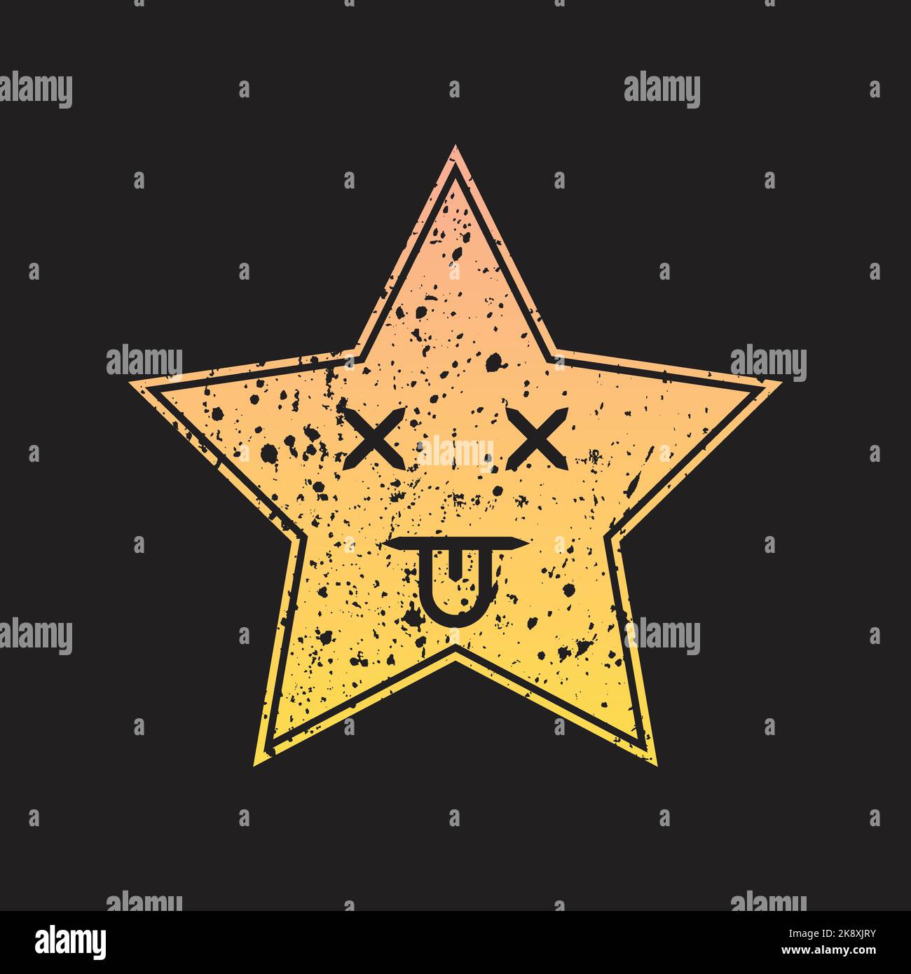 Funny emoji with gritty texture artwork design. EPS 10, Editable ...