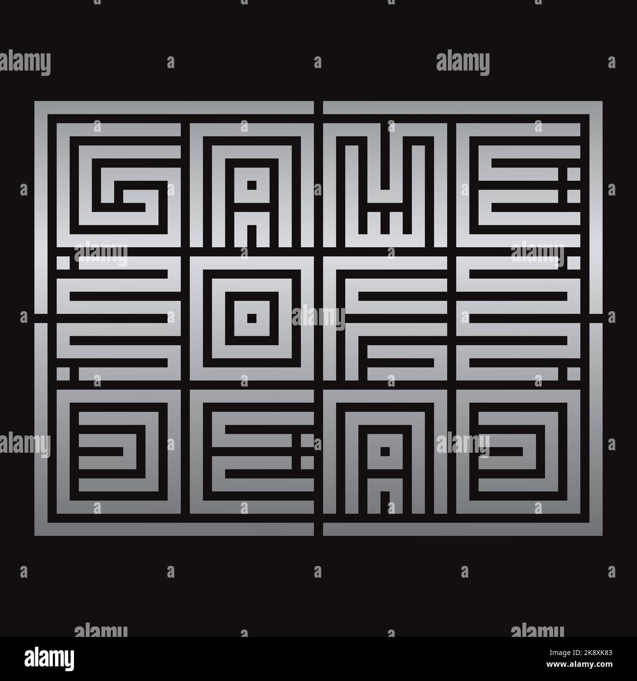 Game of death Lettering Maze Typography Design Vector Illustration ...