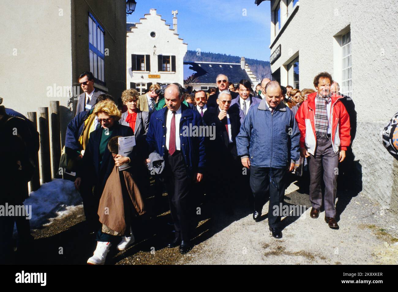 Raymond Barre campaigns for French presidential elections, Corrençon en ...
