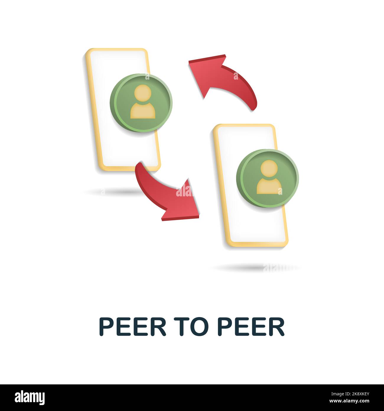 Peer To Peer icon. 3d illustration from fintech collection. Creative ...