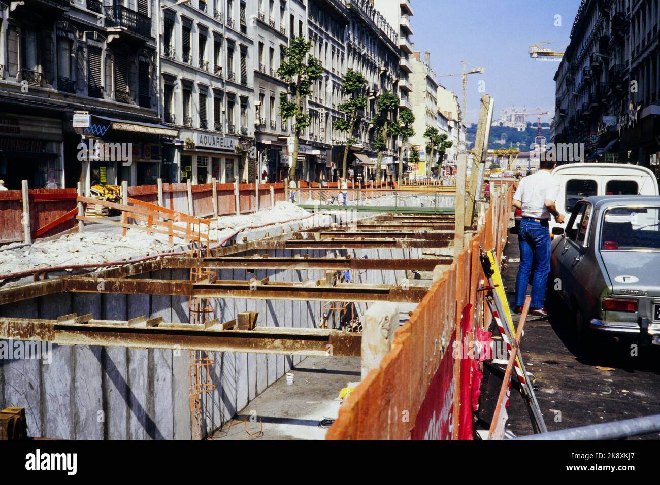 Construction of the D line of Lyon's underground, Lyon, France Stock ...