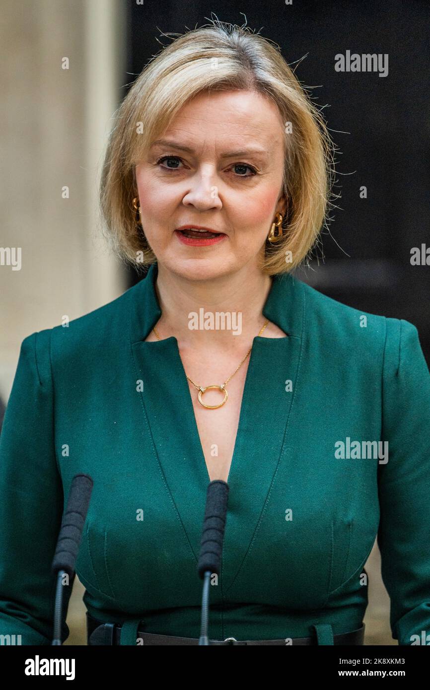 London, UK. 25th Oct, 2022. Liz Truss leaves Number 10 to see the King ... London, UK. 25th Oct, 2022. Liz Truss leaves Number 10 to see the King ...