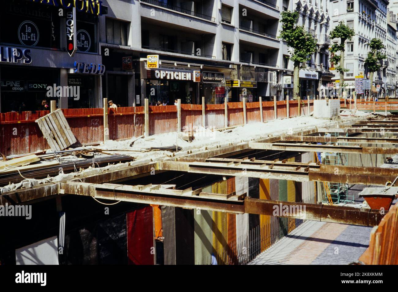 Construction of the D line of Lyon's underground, Lyon, France Stock ...