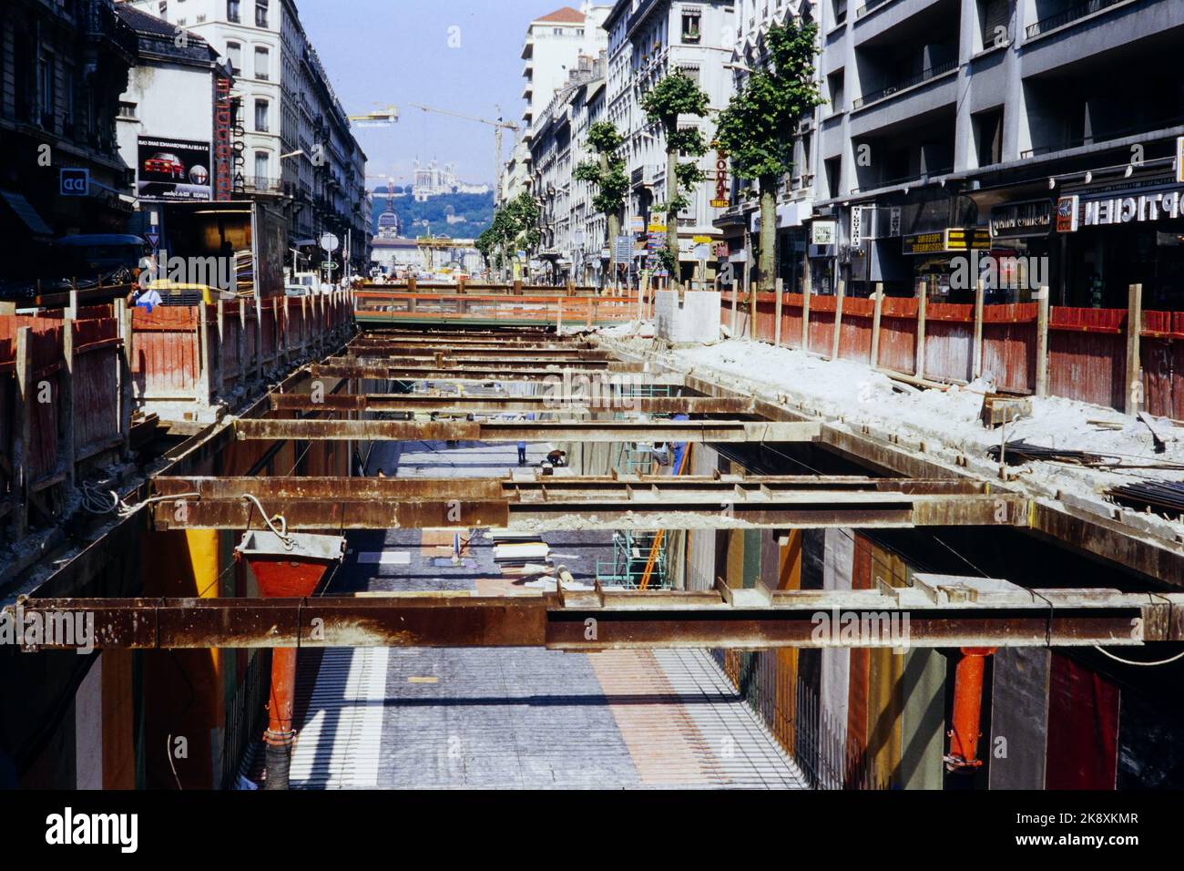 Construction of the D line of Lyon's underground, Lyon, France Stock ...