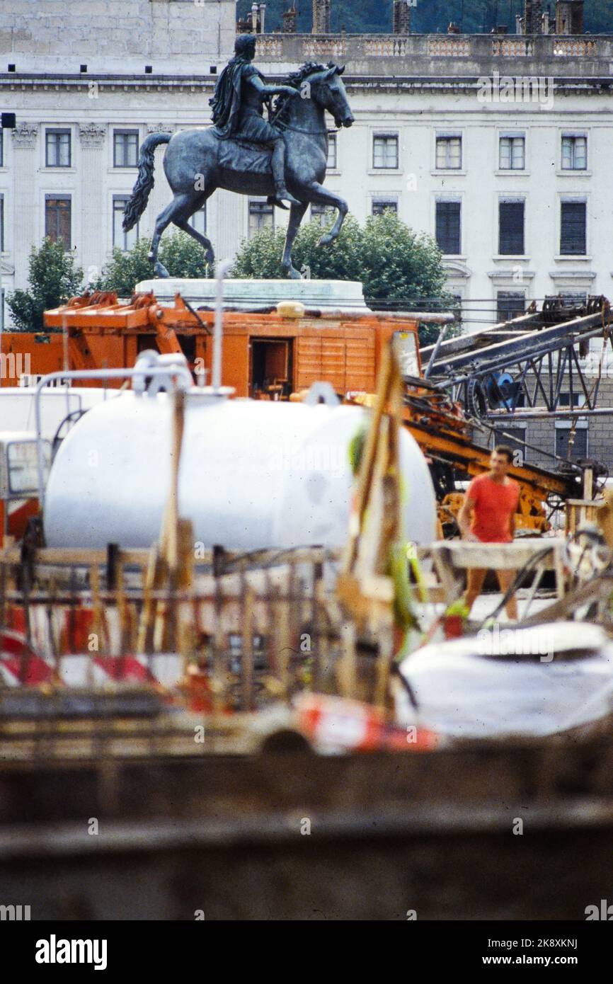 Construction of the D line of Lyon's underground, Lyon, France Stock ...