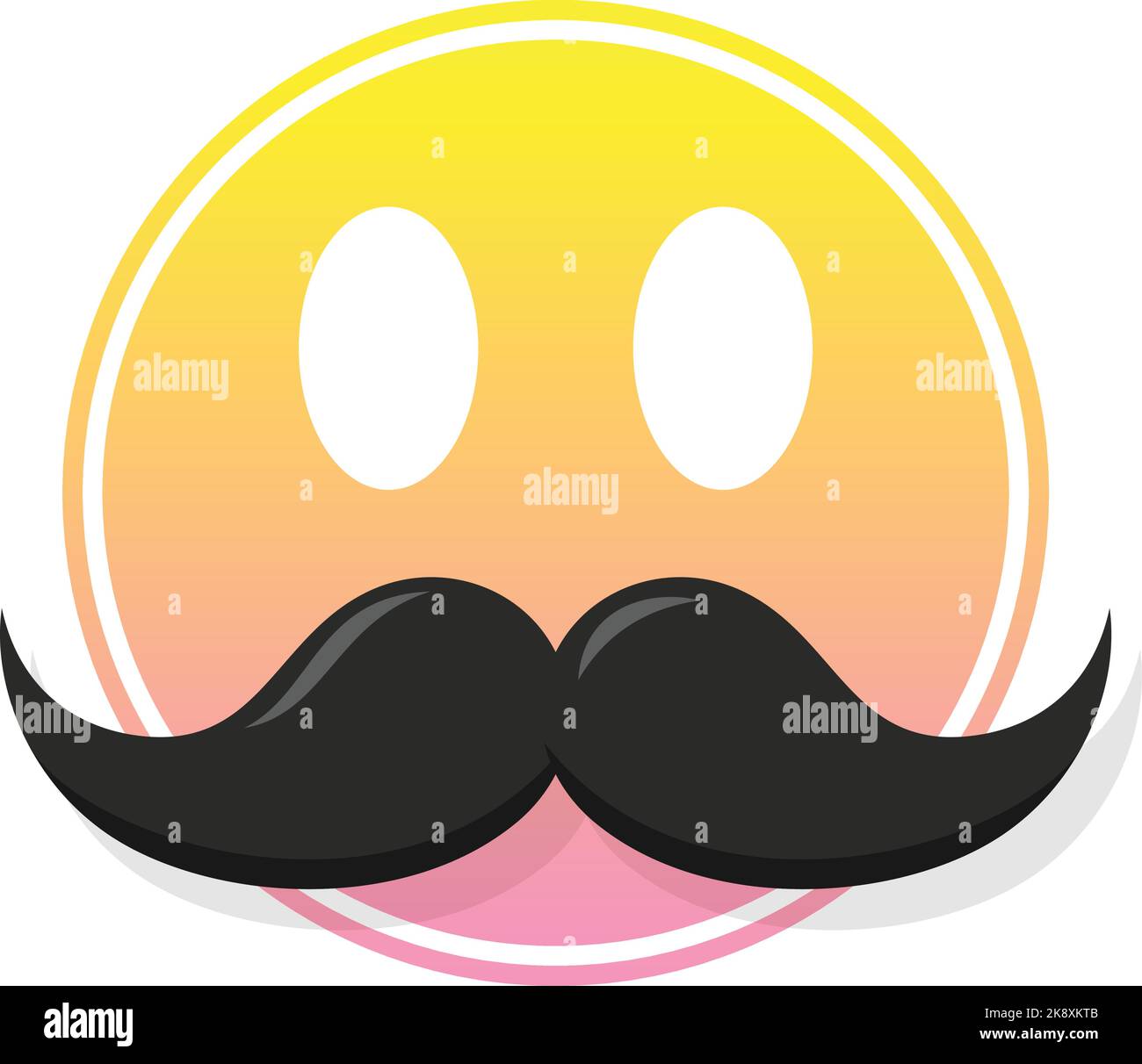 Funny emoji moustache design illustration. EPS 10, Editable, Vector ...