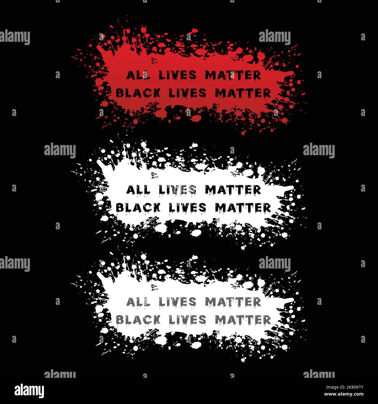 All lives matter, black lives matter typography text effect with paint ...
