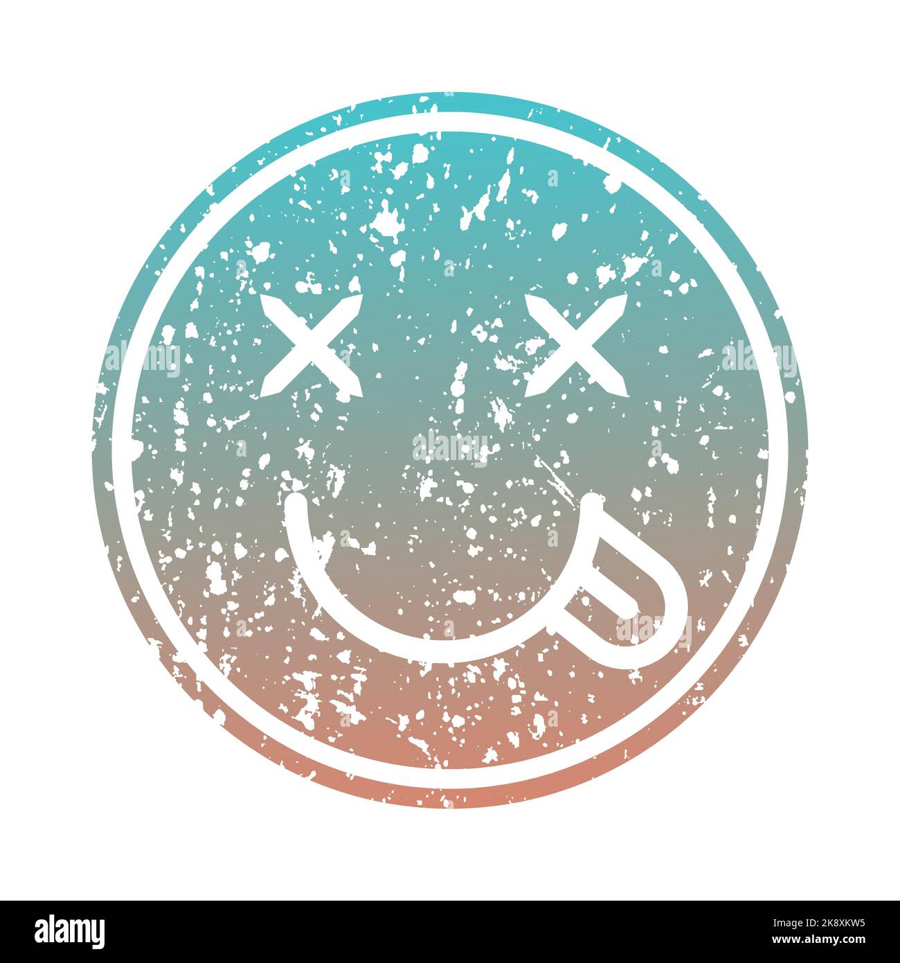 Funny Emoji With Gritty Texture Artwork Design Eps 10 Editable Vector Illustration Stock