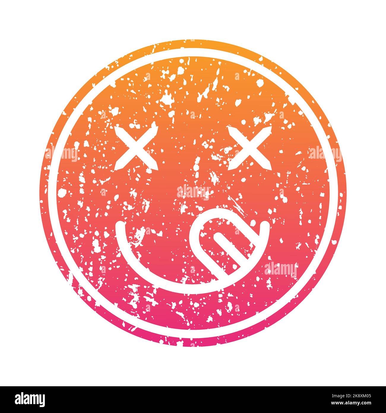 Funny emoji with gritty texture artwork design. EPS 10, Editable ...