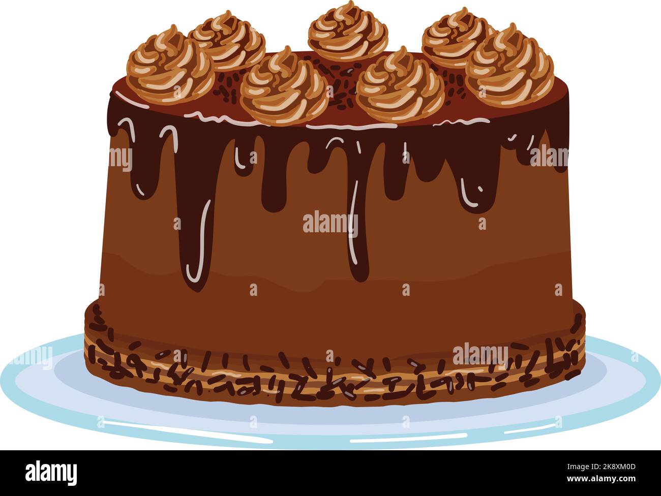 Cocoa chocolate cake icon cartoon vector. Party food Stock Vector Image ...
