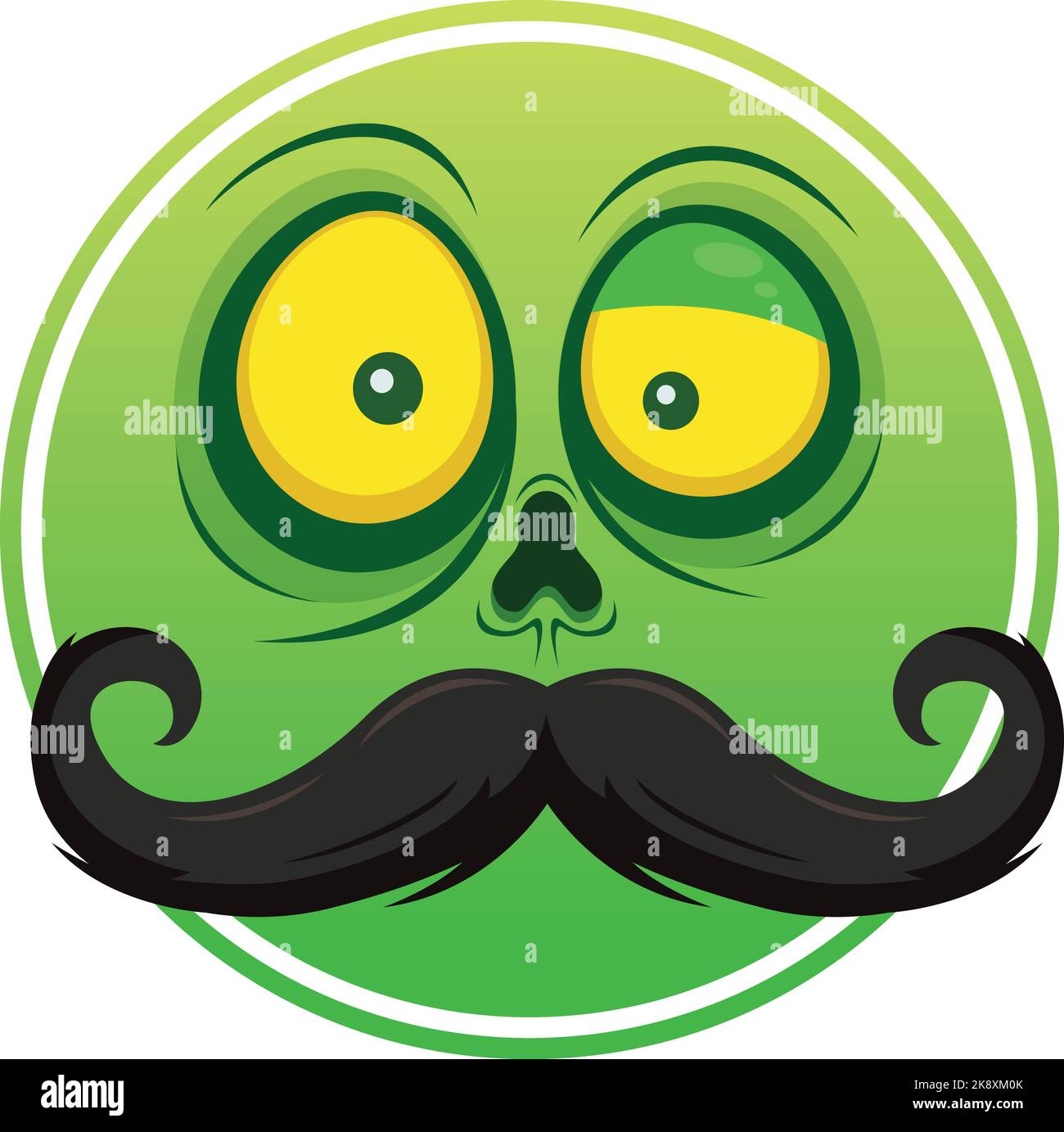 Zombie face emoji mustache design illustration. EPS 10, Editable ...