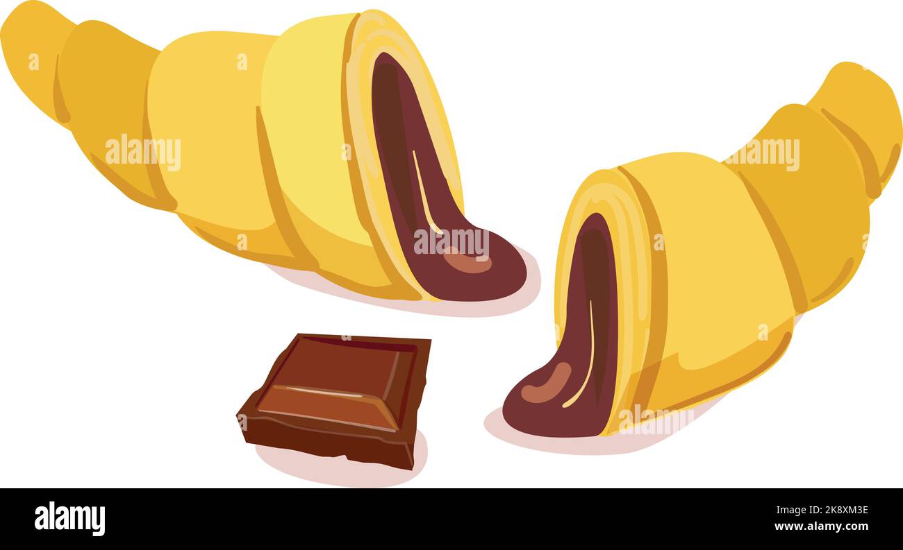 Cacao croissant icon cartoon vector. Chocolate powder Stock Vector ...