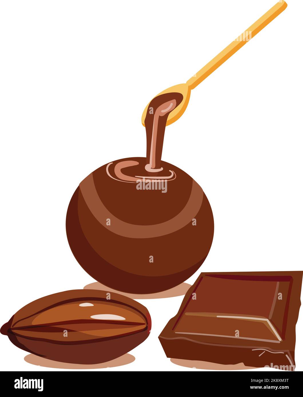 Chocolate ball icon cartoon vector. Cocoa bean Stock Vector Image & Art ...