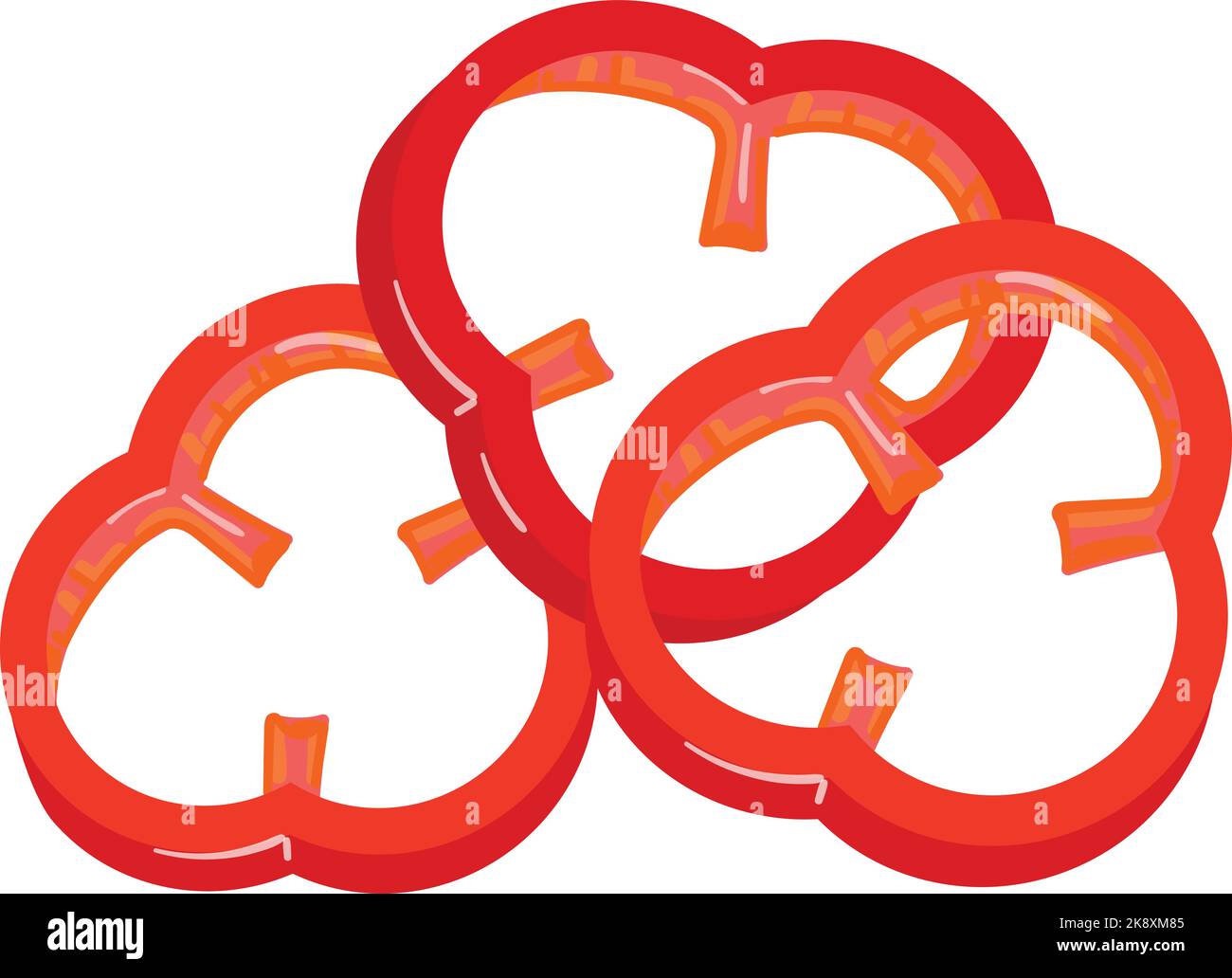 Red cutted paprika icon cartoon vector. Cheese sandwich Stock Vector ...