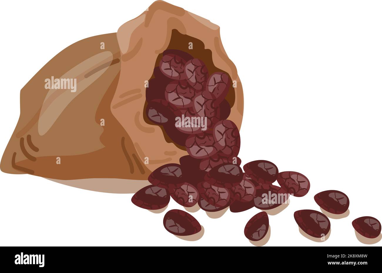 Cacao Seed Sack Icon Cartoon Vector Cocoa Bean Stock Vector Image