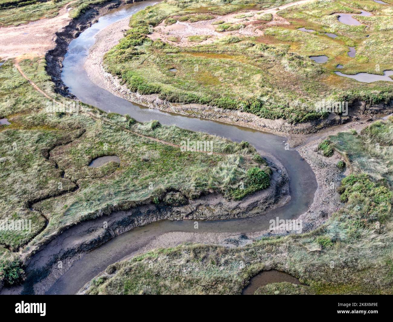 An aerial view of the Marsh lands in Norfolk Stock Photo - Alamy