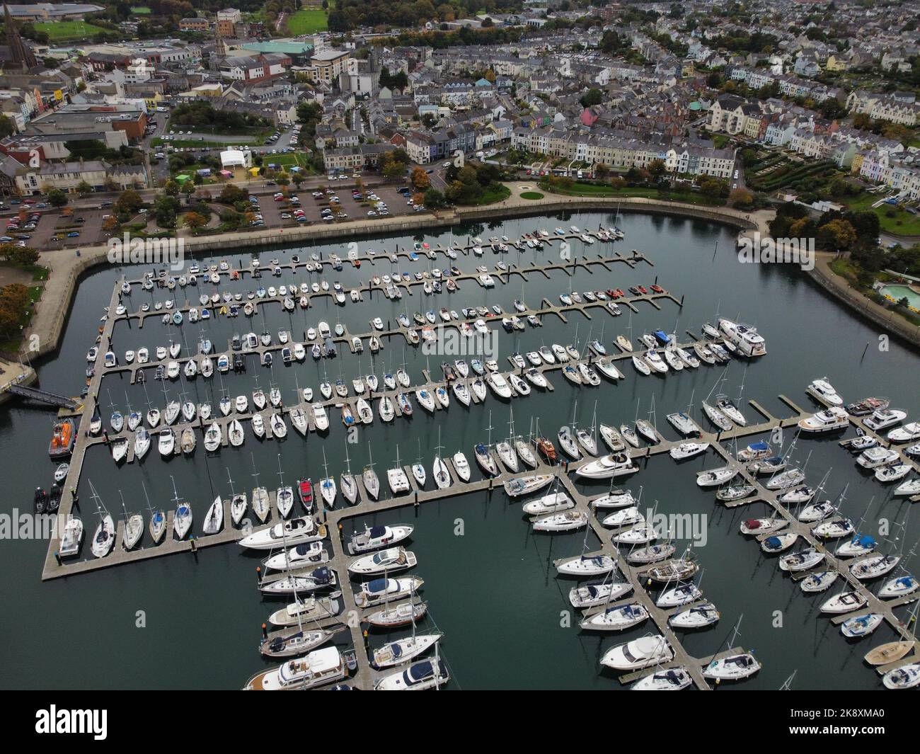 An aerial view of a harbor Stock Photo - Alamy