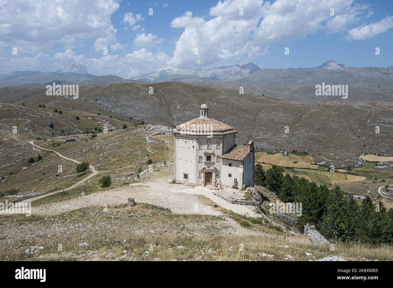 The church of Santa Maria della Pietà in Rocca Calascio with the ...