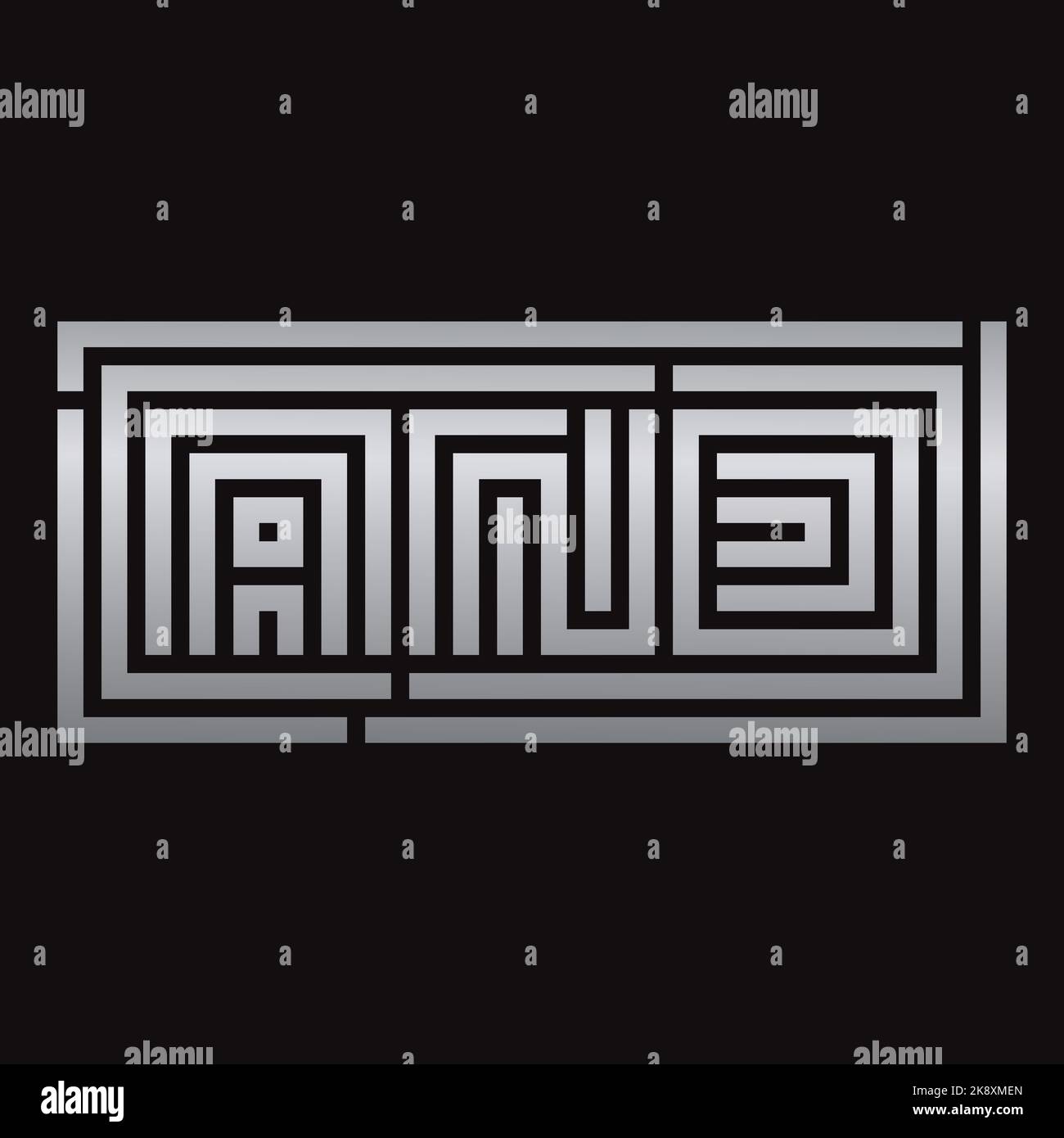And Lettering Maze Typography Design Vector Illustration. Editable ...
