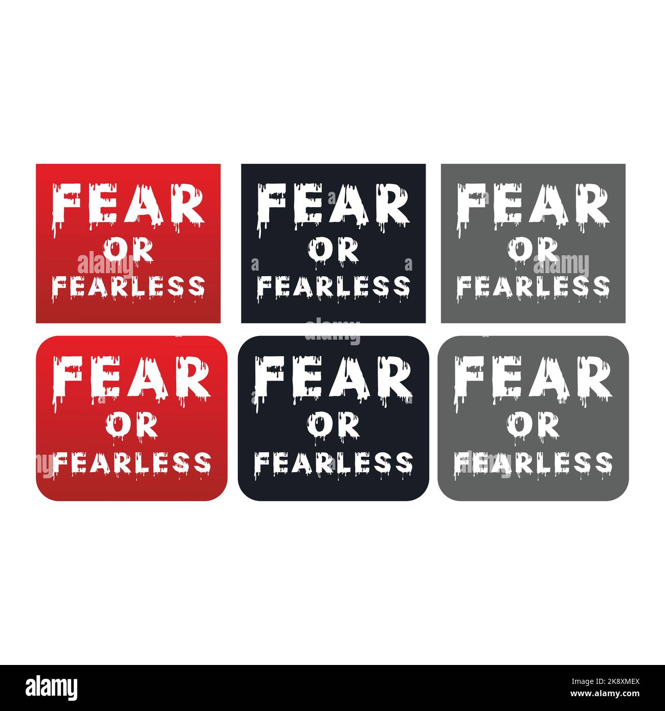 Fear or fearless typography text effect with paint texture background ...