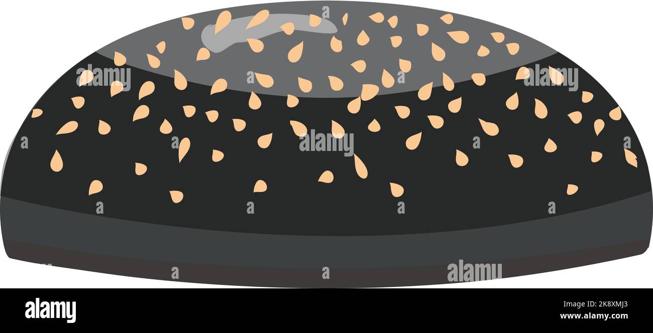 Black bun icon cartoon vector. Cheese burger Stock Vector Image & Art ...