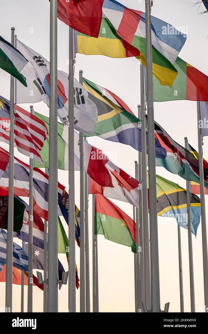 The Flag Plaza, displays 119 flags from countries with authorized ...