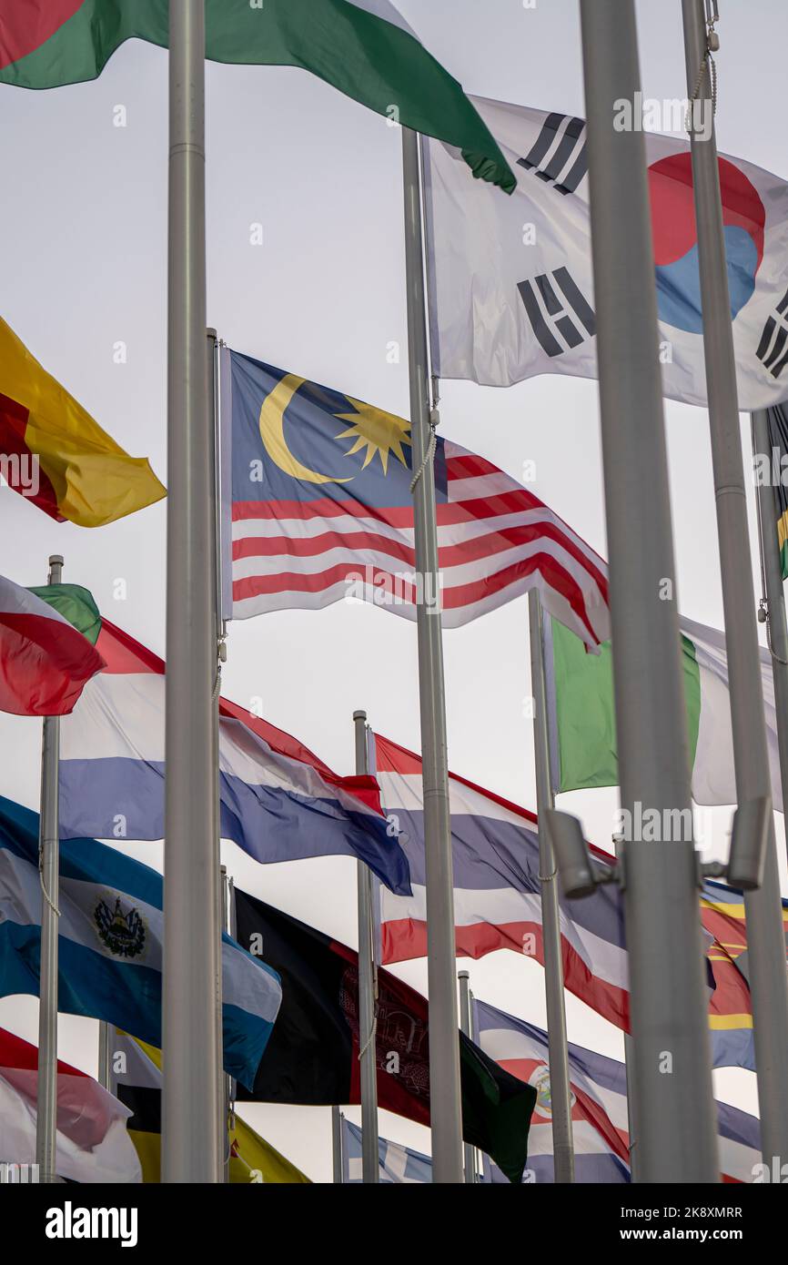 The Flag Plaza, displays 119 flags from countries with authorized ...