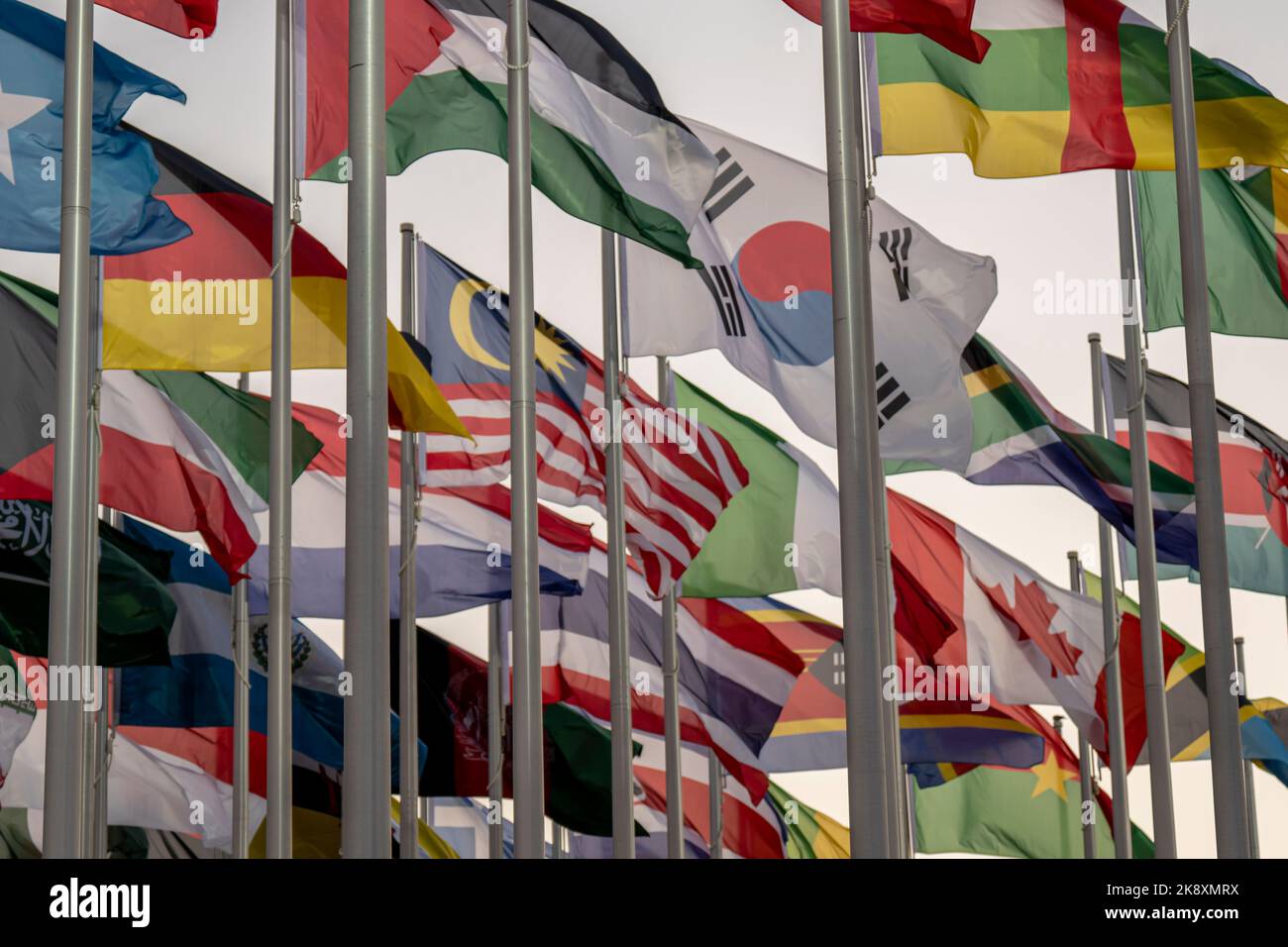 The Flag Plaza, displays 119 flags from countries with authorized ...