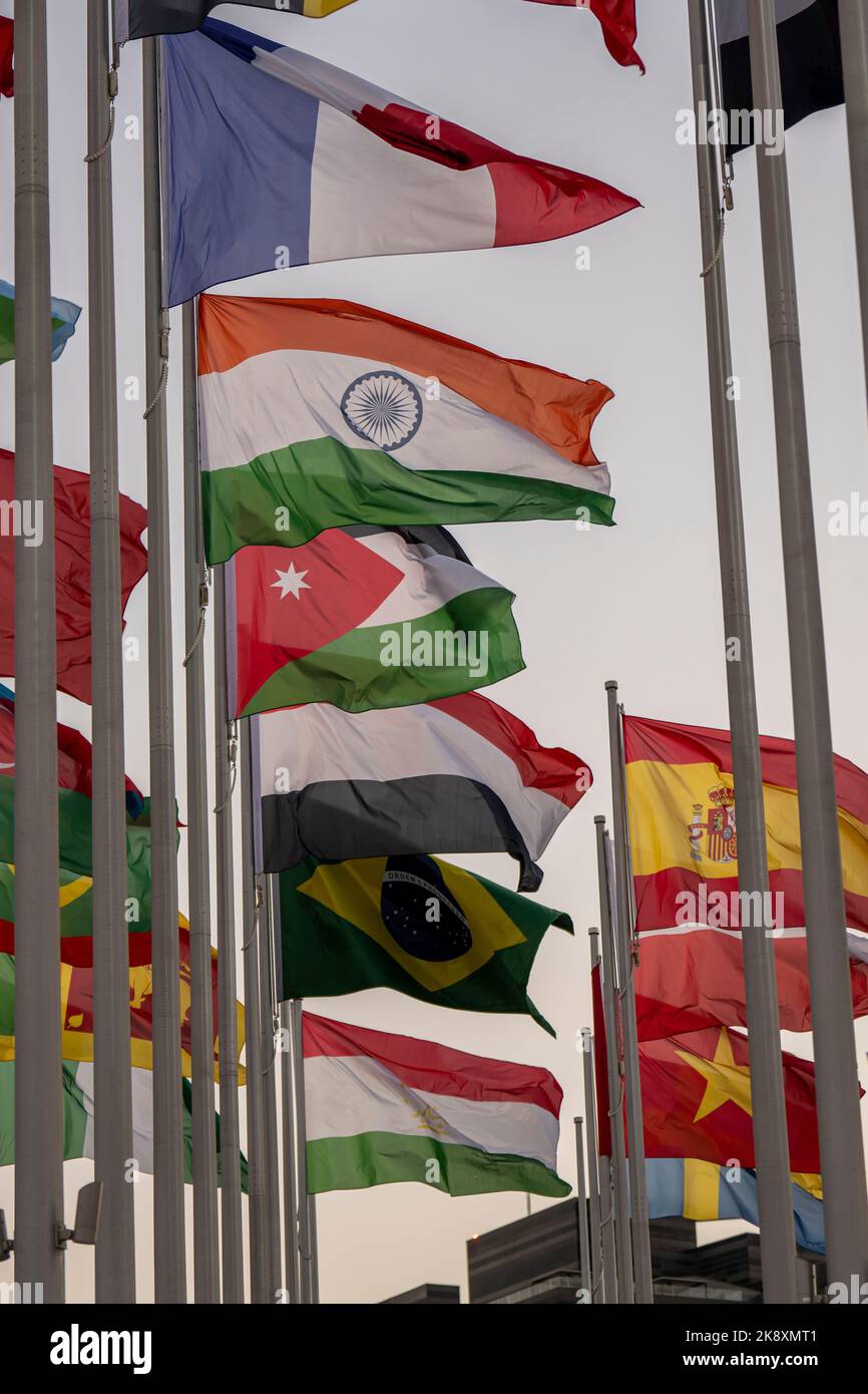 The Flag Plaza, displays 119 flags from countries with authorized ...