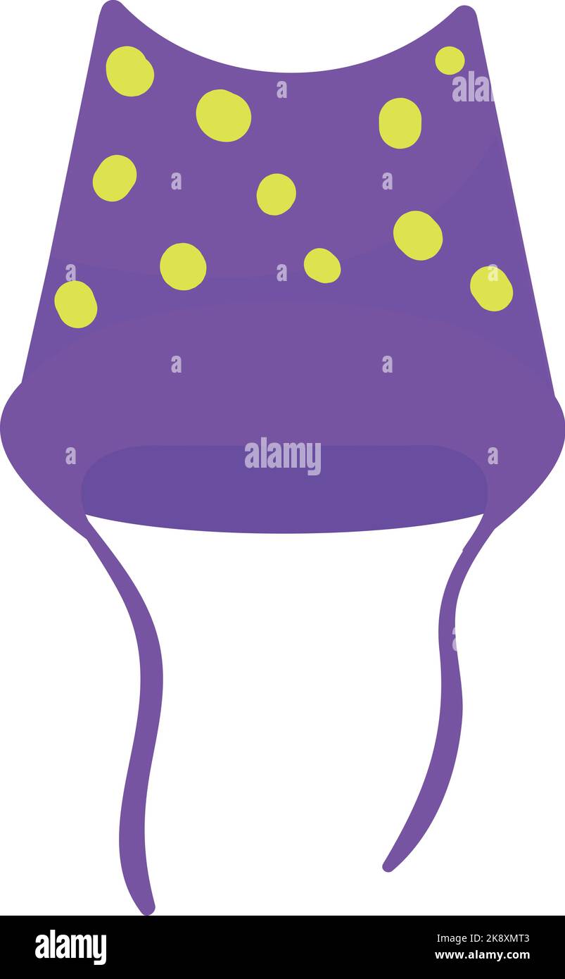 Purple kid winter cap icon cartoon vector. Cold outfit Stock Vector ...