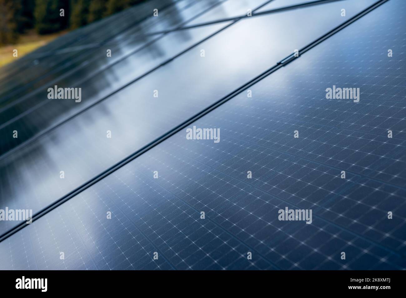 Detail of solar panels. Renewable sources of electricity. Photovoltaic ...