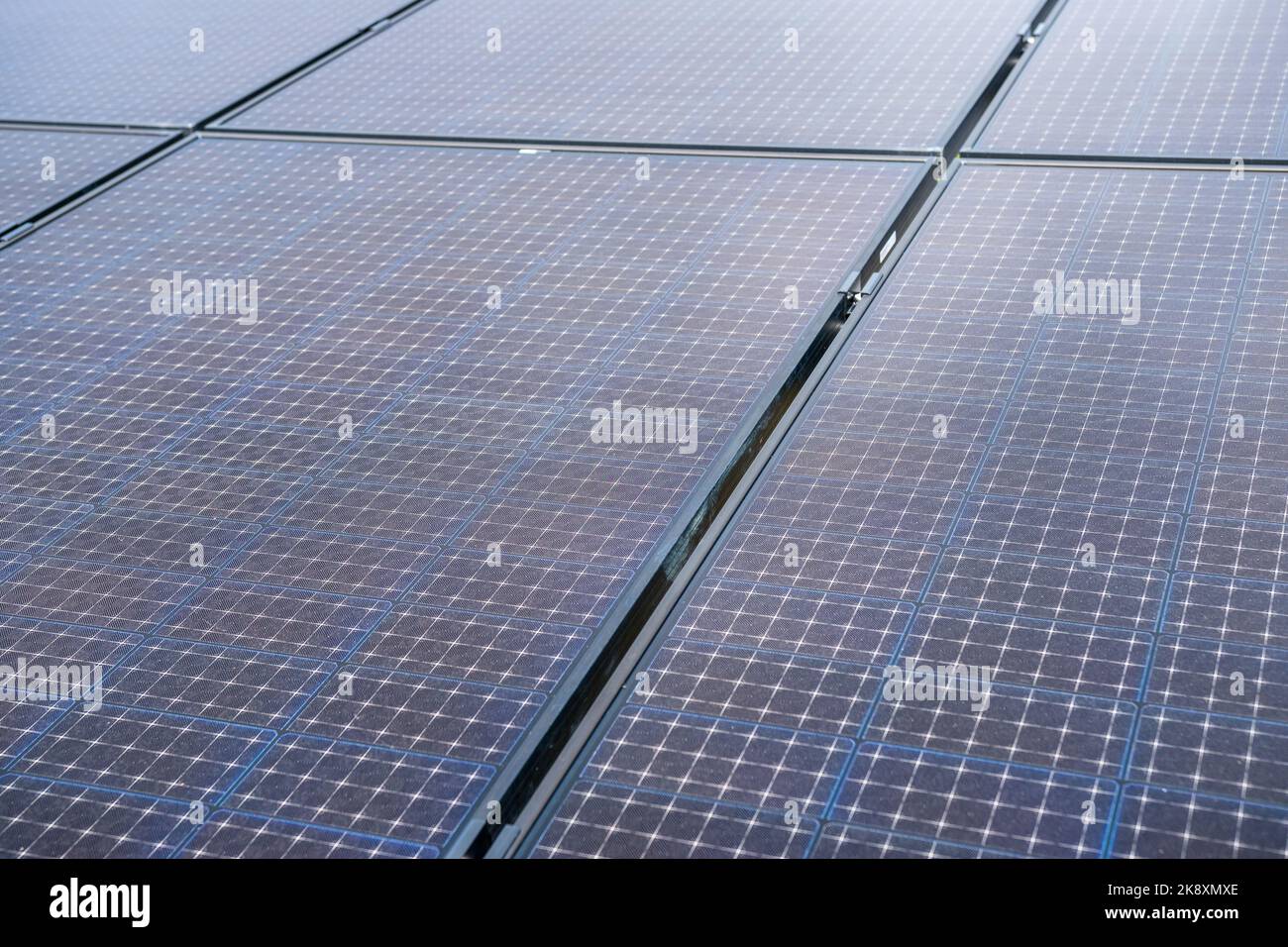 Detail of solar panels. Renewable sources of electricity. Photovoltaic ...