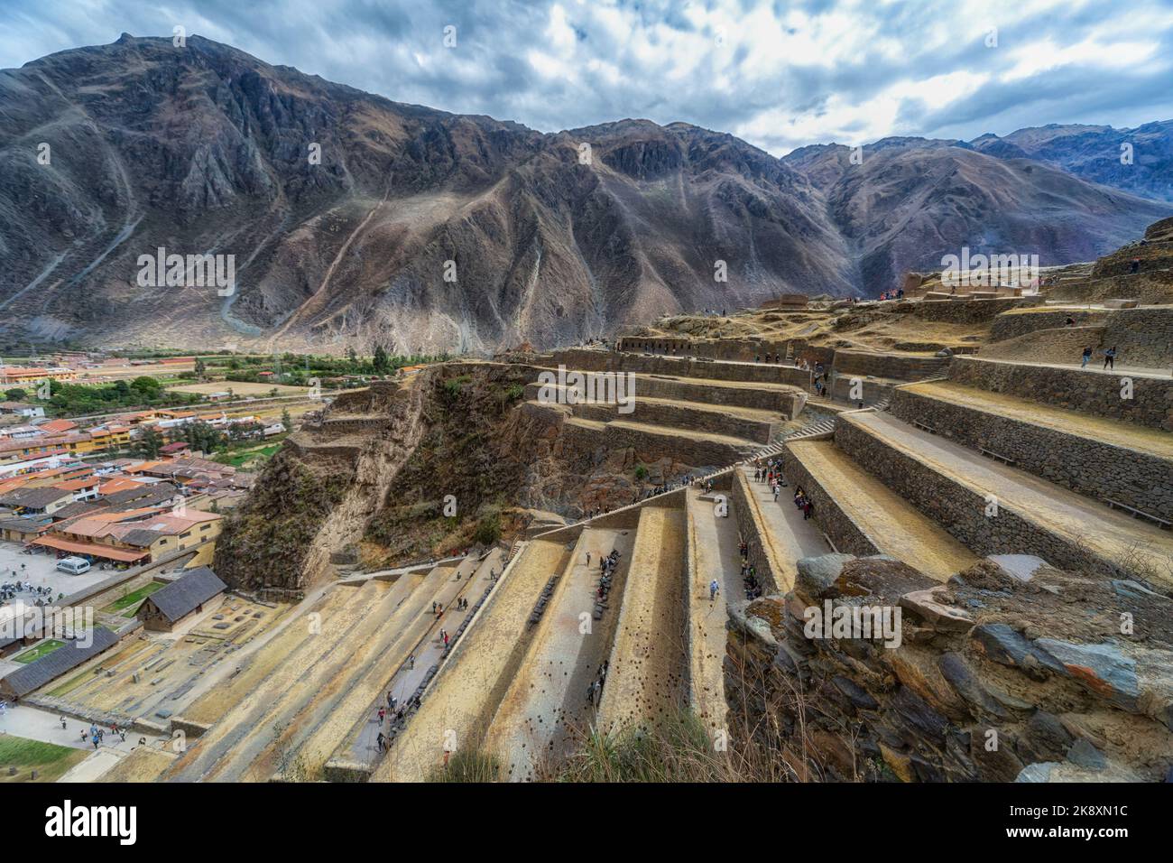 Inca Fortress with Terraces and Temple Hill in Ollantaytambo, Cusco ...