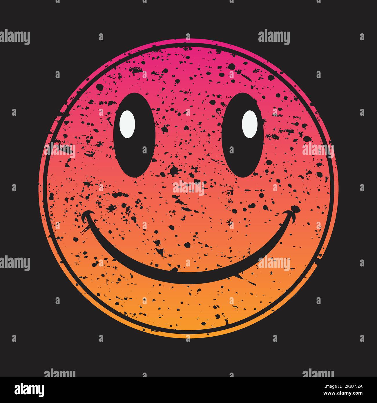 Funny emoji with gritty texture artwork design. EPS 10, Editable ...