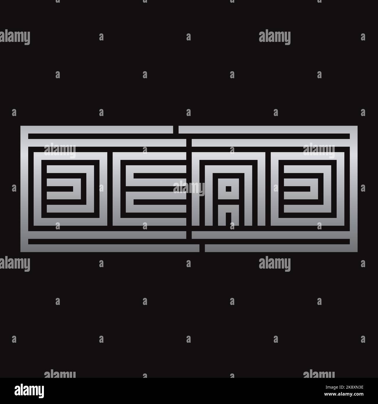 Dead Lettering Maze Typography Design Vector Illustration. Editable ...