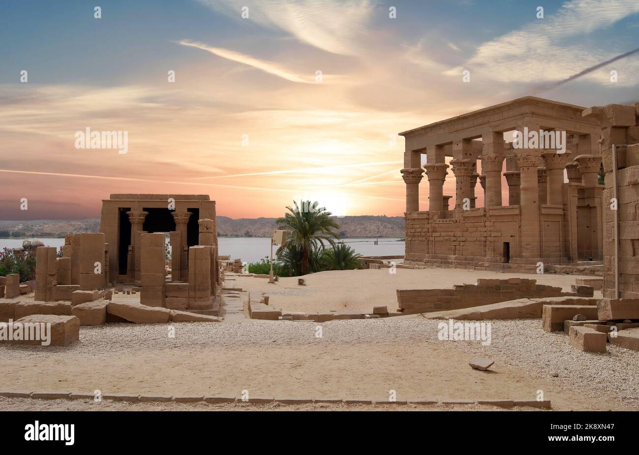 Columns and pillars at the temple of Phile. Egypt Stock Photo - Alamy