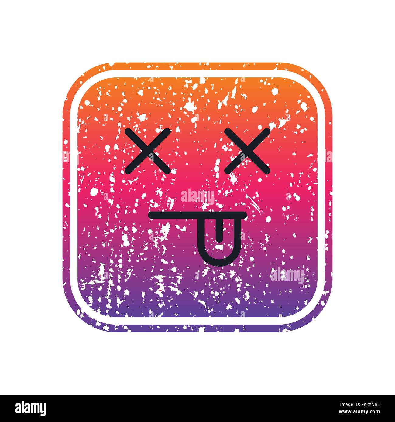 Funny emoji with gritty texture artwork design. EPS 10, Editable ...